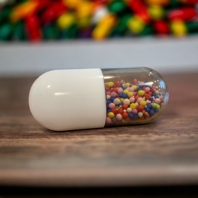 The Original - Giant Faux Pill Capsule - Black & White - Resin Art ...