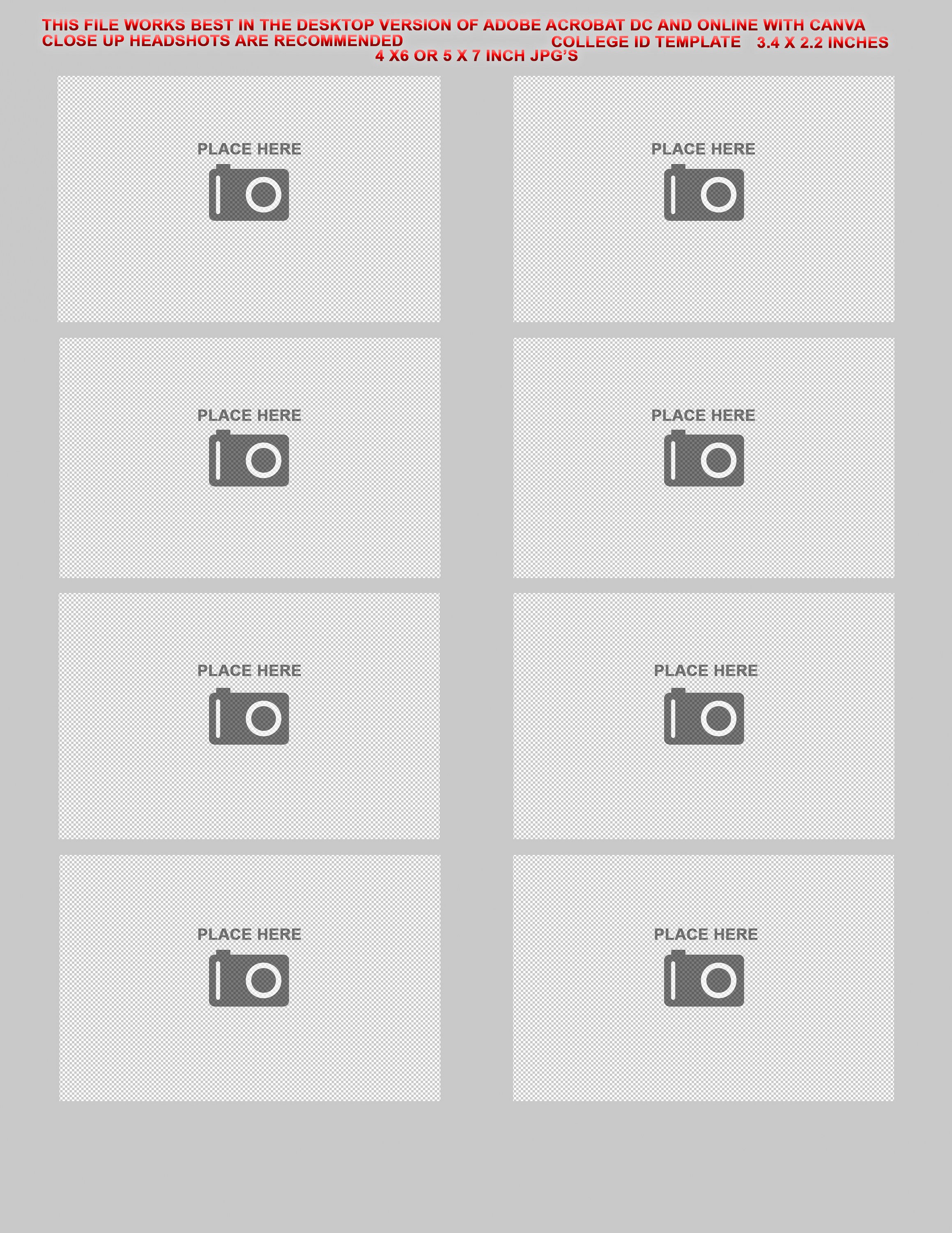 Customizable ID Badge Template, Canva Editable Badge, Printable College ...