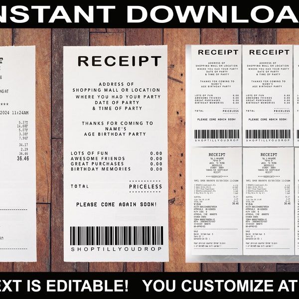 Receipt Template - Etsy
