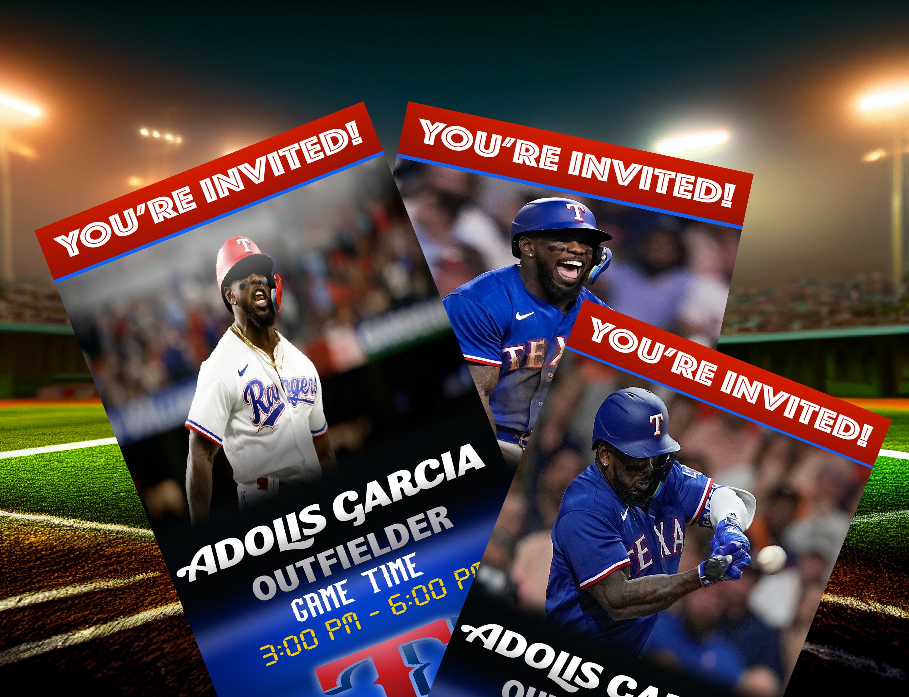 Texas Rangers Themed Ticket Invitation, Rangers Ticket Invite, TX ...