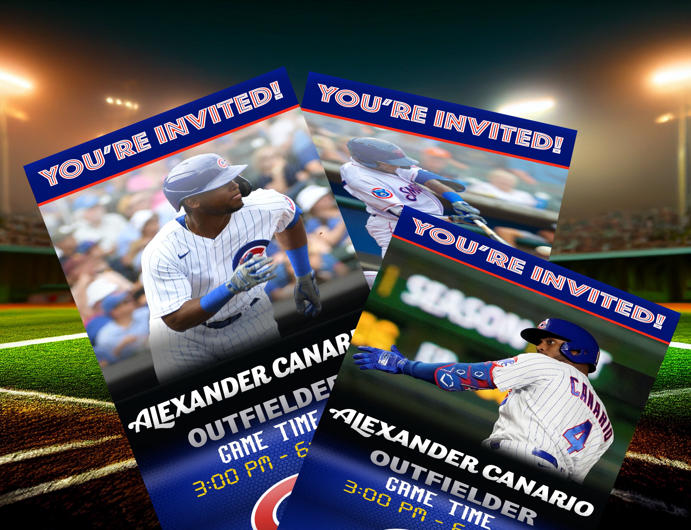 Chicago Cubs Themed Ticket Invitation, Cubs Ticket Invite, Chi Cubs ...