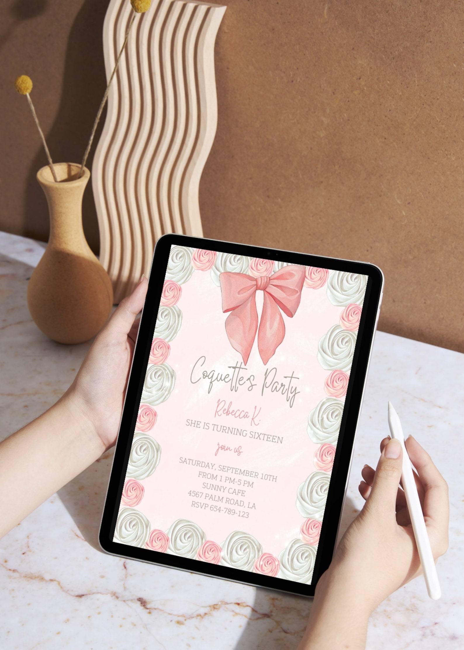 Charming Coquette Bash! Editable Coquette Birthday Invitation - DIY ...