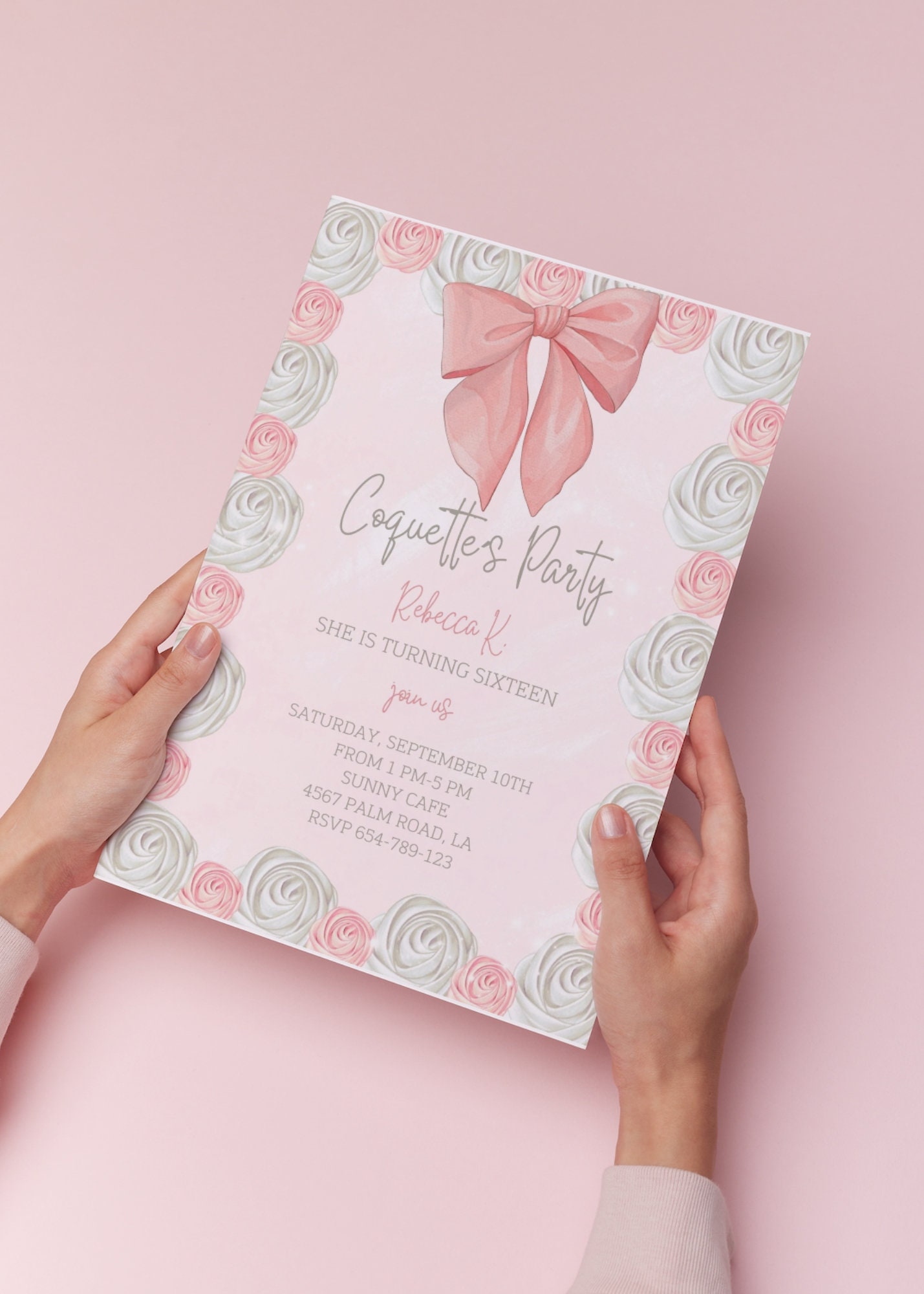 Charming Coquette Bash! Editable Coquette Birthday Invitation - DIY ...