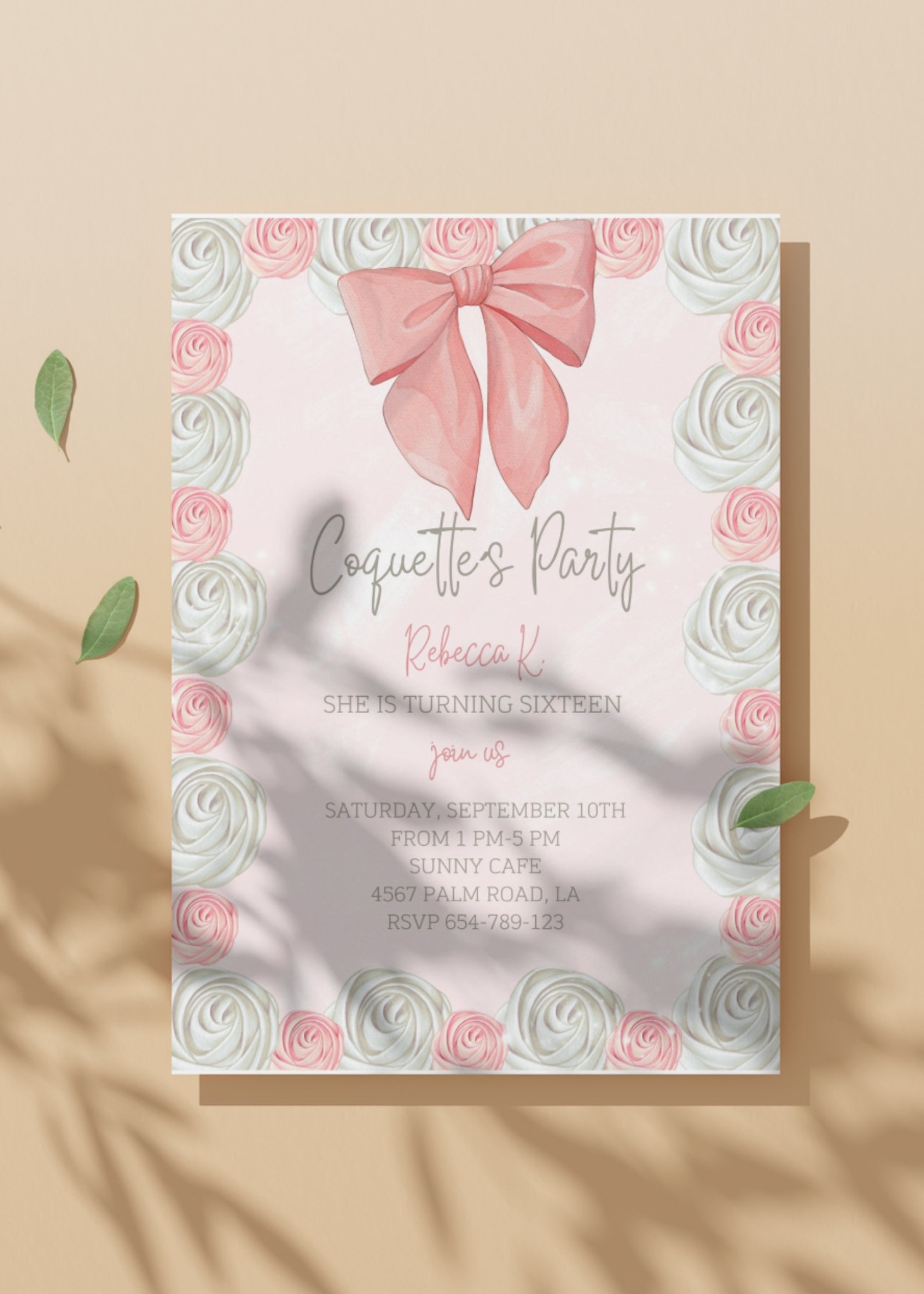 Charming Coquette Bash! Editable Coquette Birthday Invitation - DIY ...