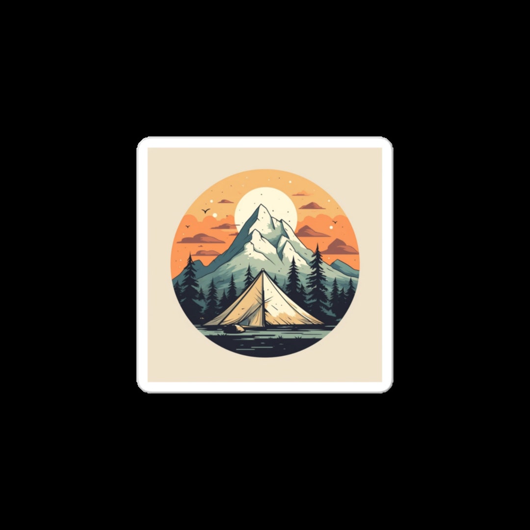Camping in Tent Sticker - Etsy