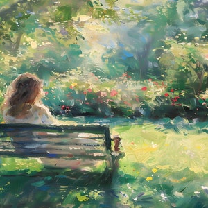 Frame TV Monet Peaceful Park, Claude Monet, Woman Portrait Oil Painting ...