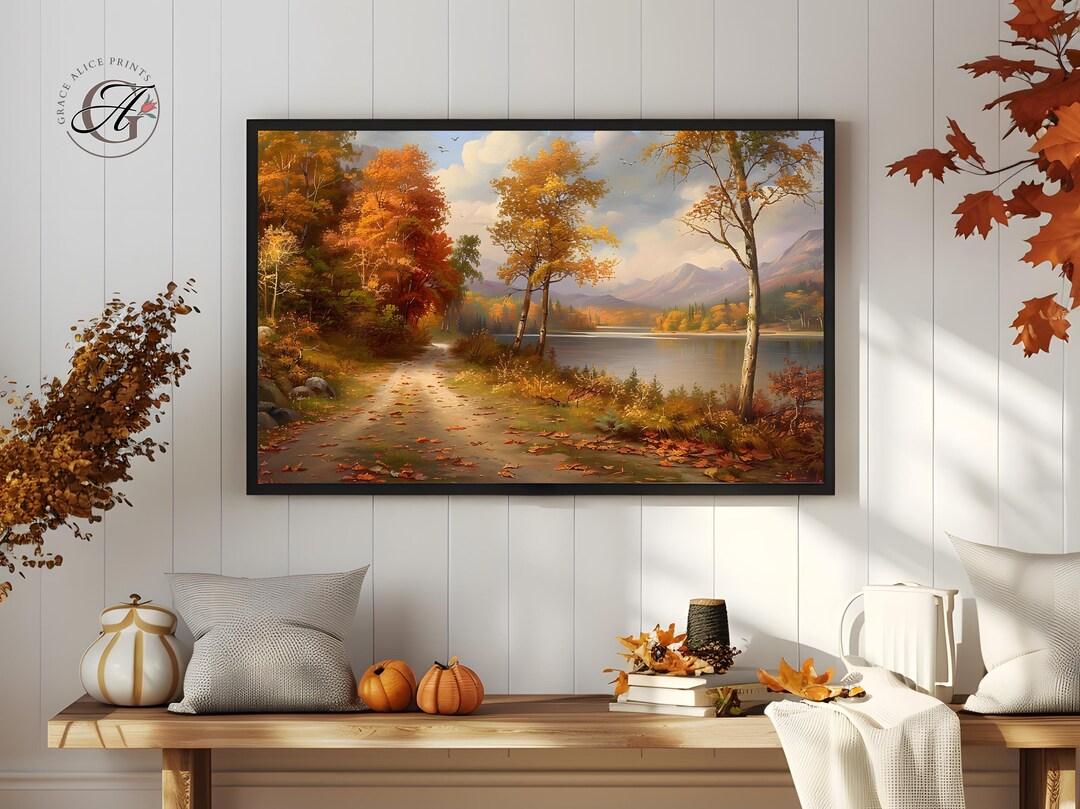 Frame TV Autumn Lakeside Trail, Frame TV Digital Download, Autumn Lake ...