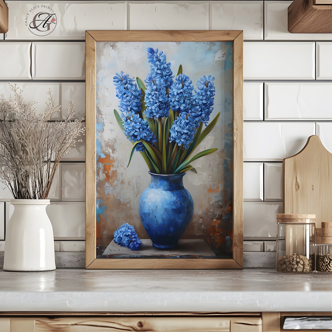 Hyacinths Bouquet Spring Art, Hyacinths Artwork, Hyacinths Painting ...