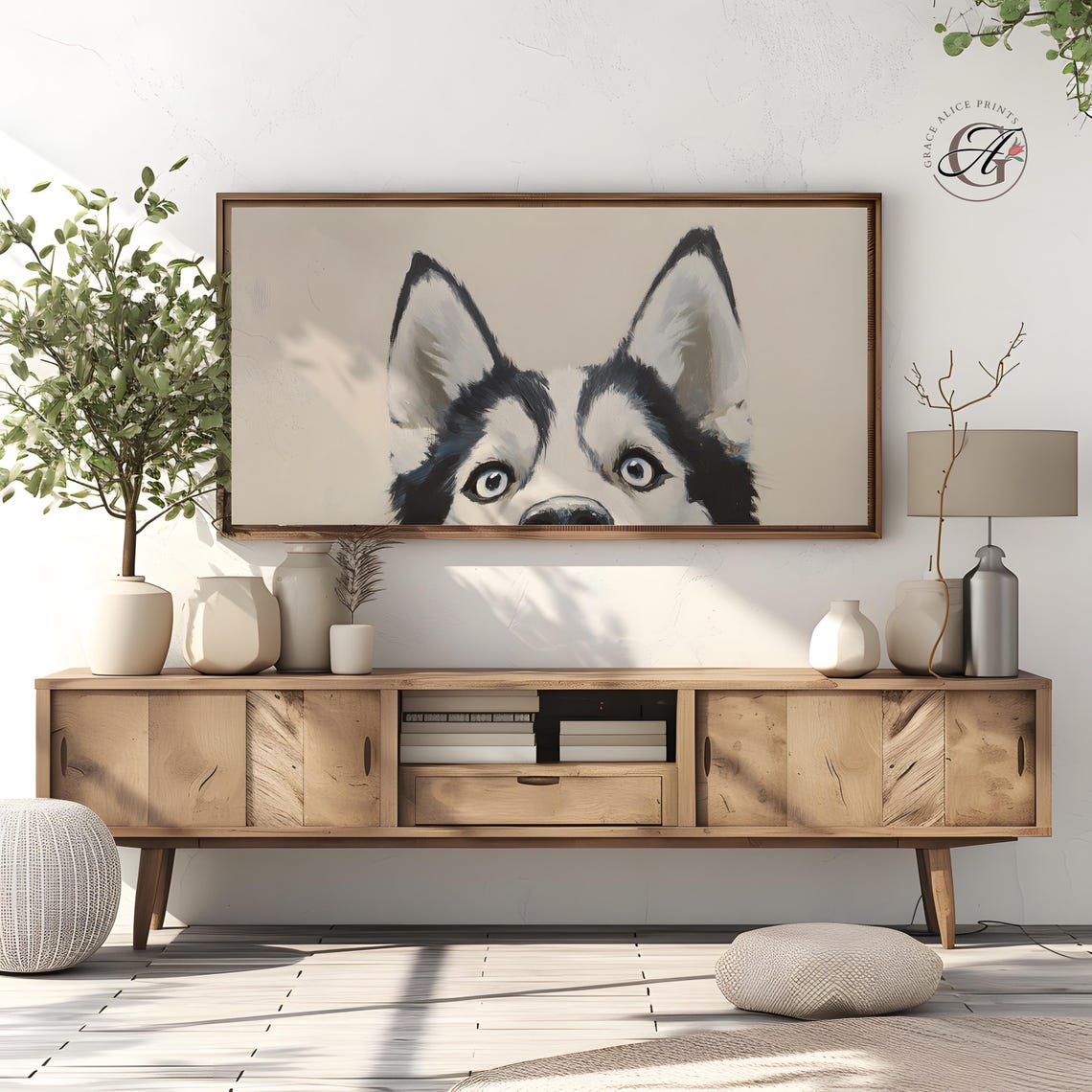 Siberian Husky TV Art: Playful Dog Portrait (digital Download) - Etsy