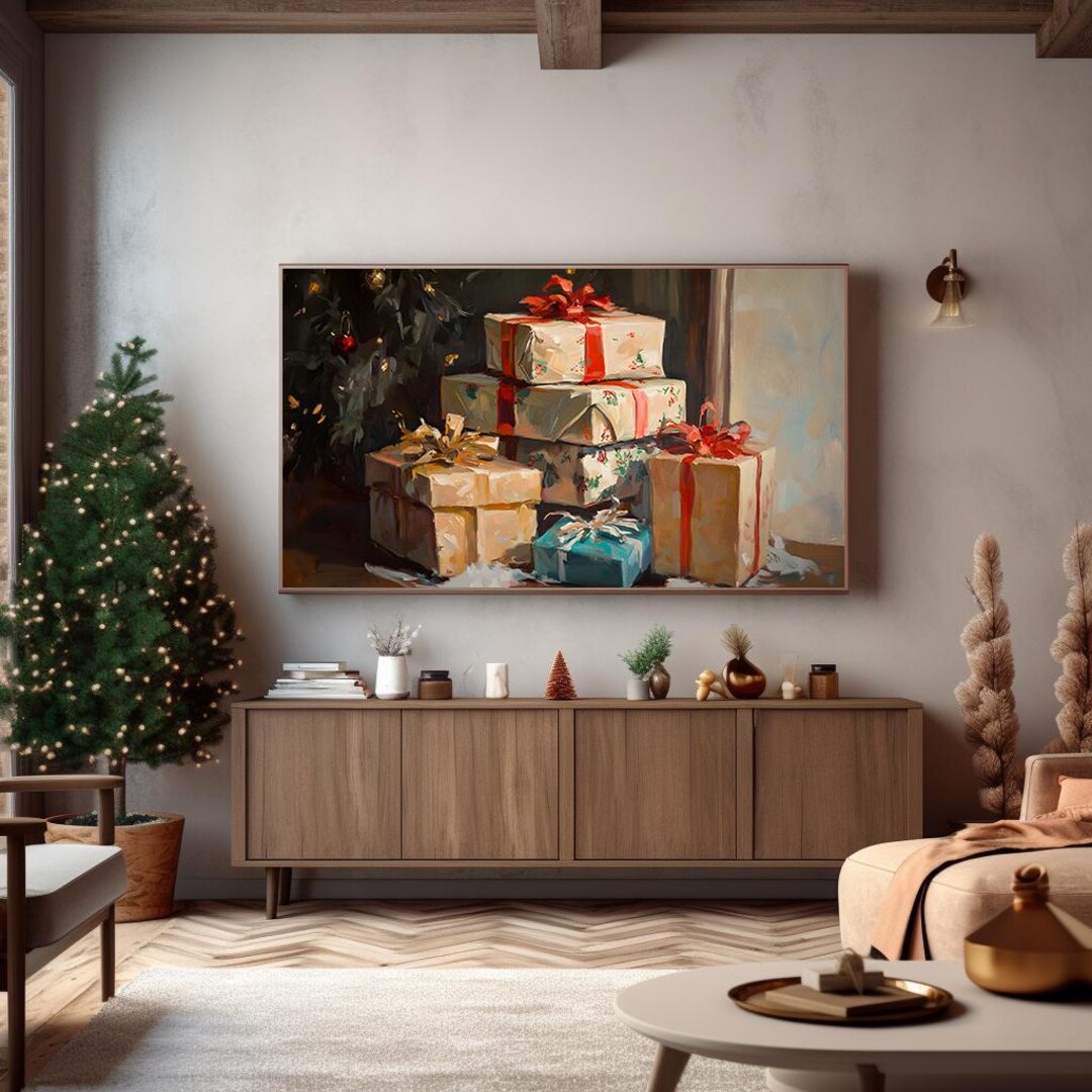 Christmas Presents Frame TV Art: Festive Holiday Decor (digital ...
