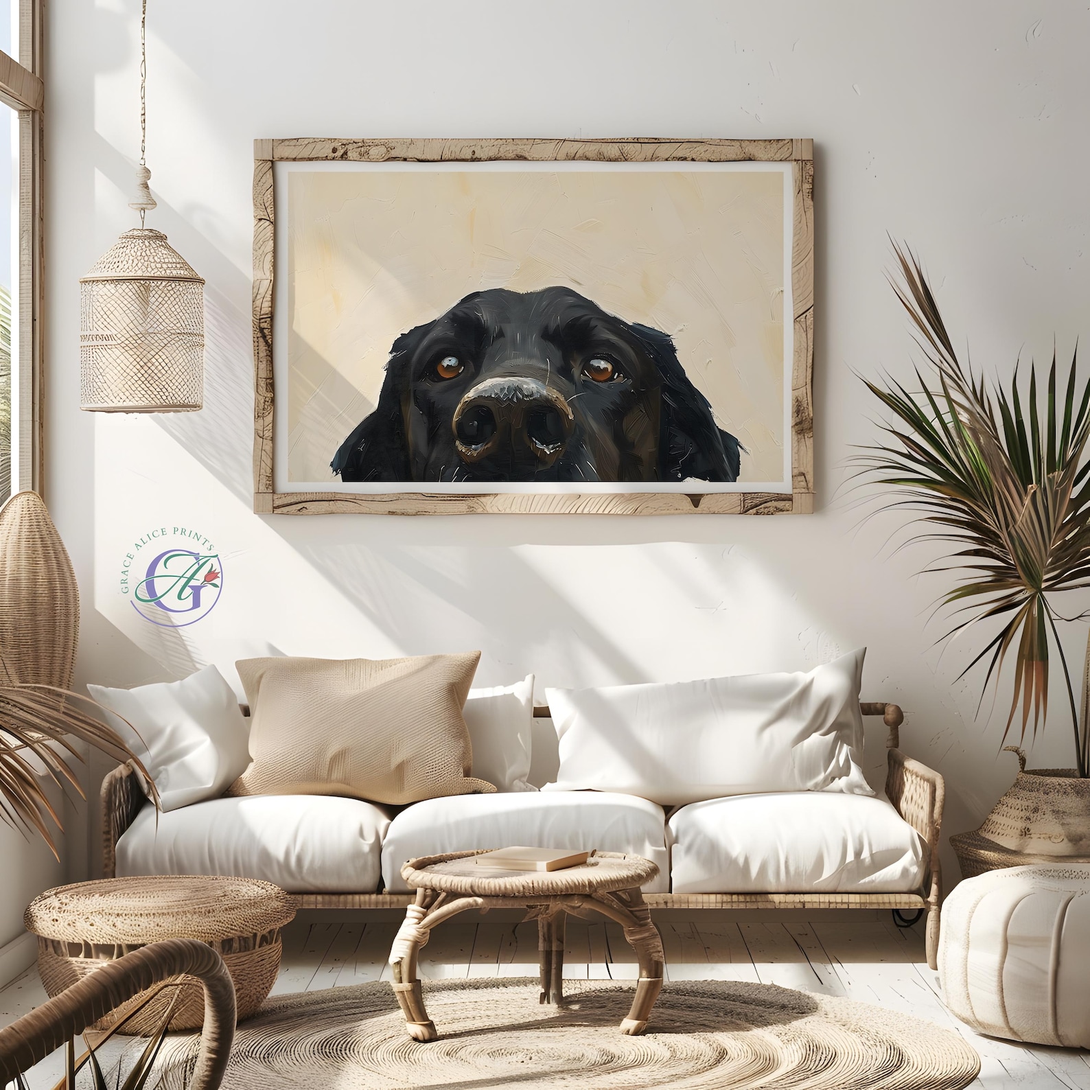 Black Lab Peeking Print: Minimalist Dog Portrait (digital Download) - Etsy