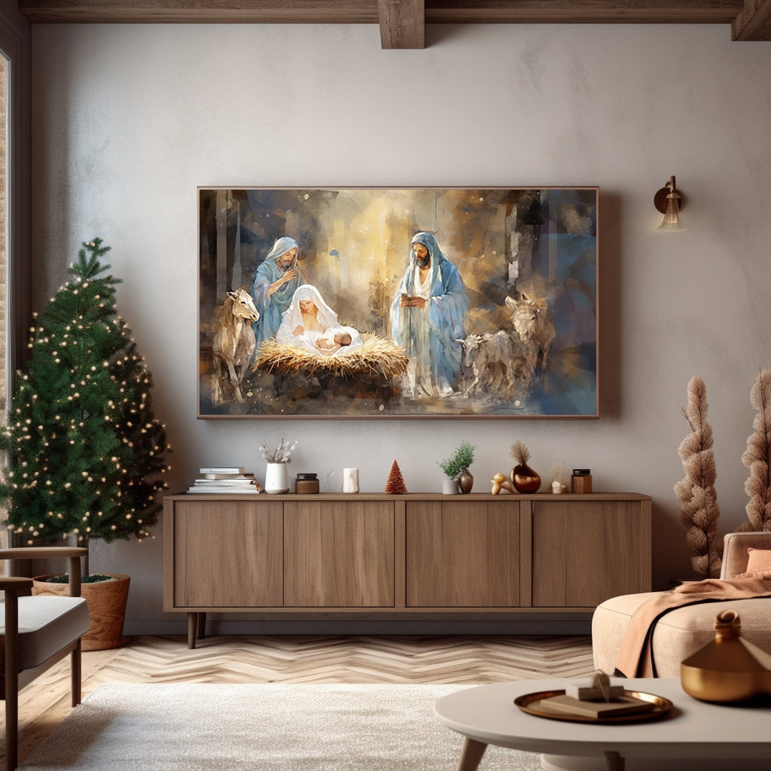 Vintage Nativity Scene Frame TV Art: Christmas Holiday (digital ...