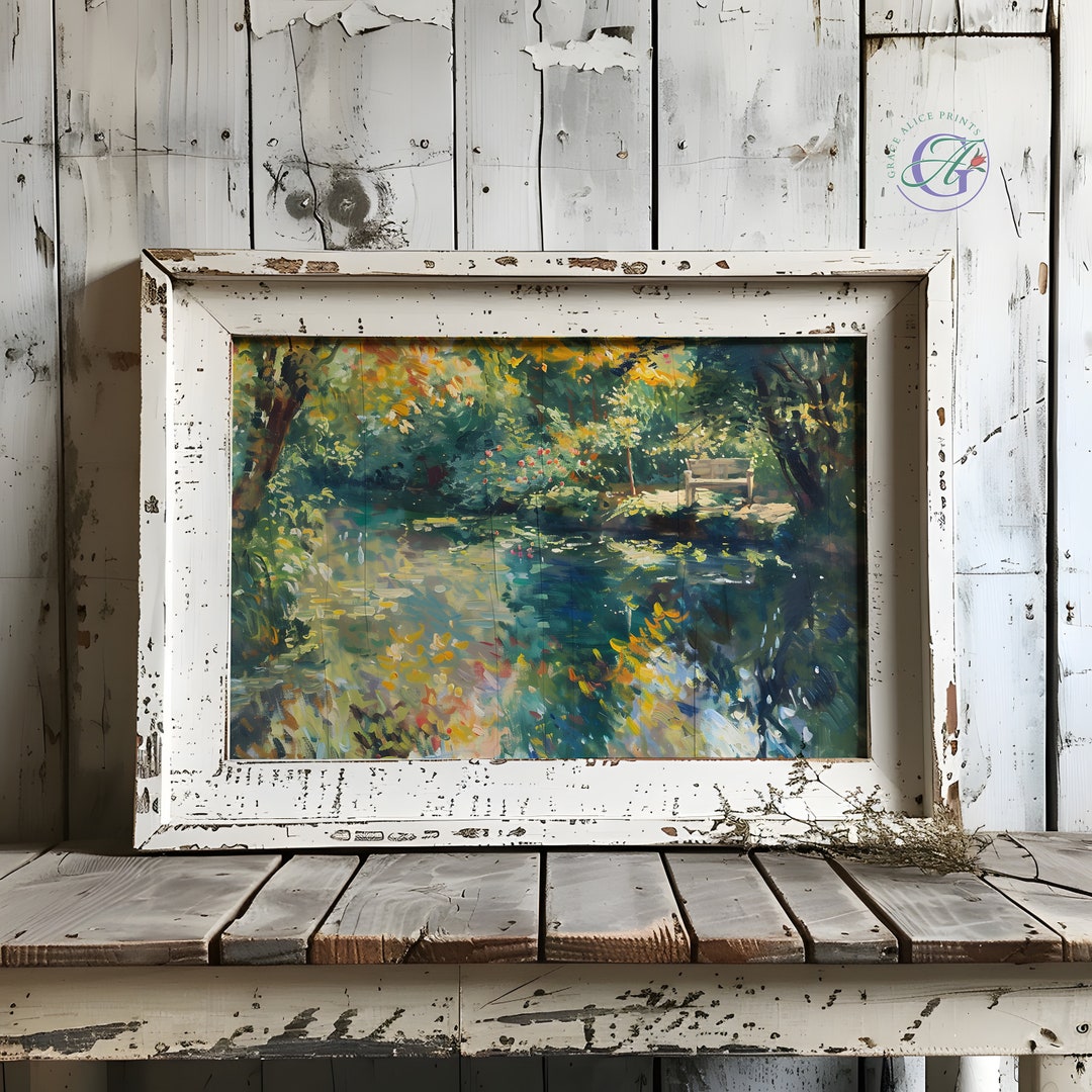 Monet Impressionist Tranquil Pond, Claude Monet, Monet Print, Monet ...