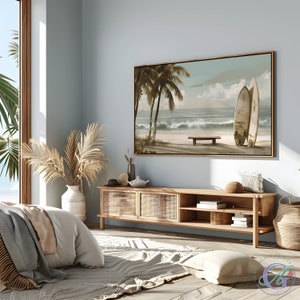 Frame TV Rustic Tropical Beach Art, Beach Digital Download Tv Art ...