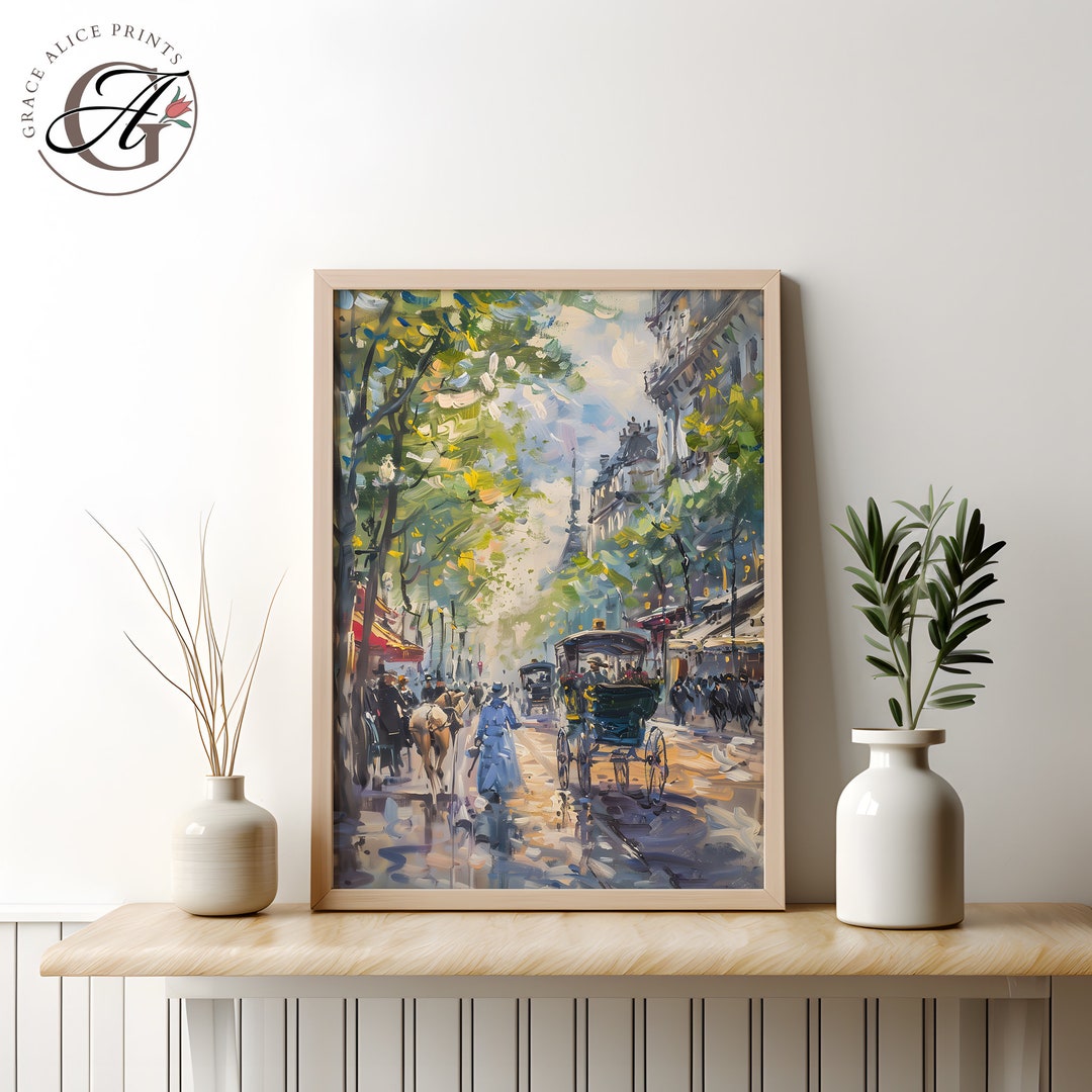 Monet Parisian Street Scene Print: Impressionist Eiffel Tower Art ...