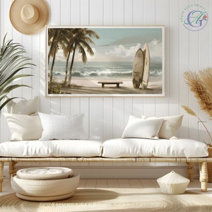 Frame TV Rustic Tropical Beach Art, Beach Digital Download Tv Art ...