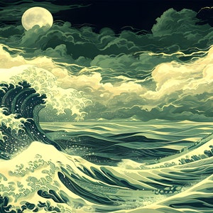 Frame TV Japanese Wave Art, Japanese Wave, Frame Tv Wave Art, Japandi ...