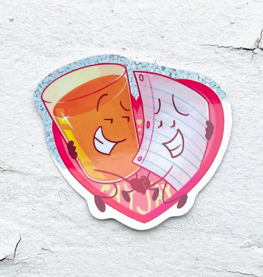 Payjay Heart Sticker - Inanimate Insanity Paper and OJ Glitter Sticker ...