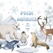 Polar Animals Clipart, Arctic Animal PNG, Winter Graphic, Greeting Card ...