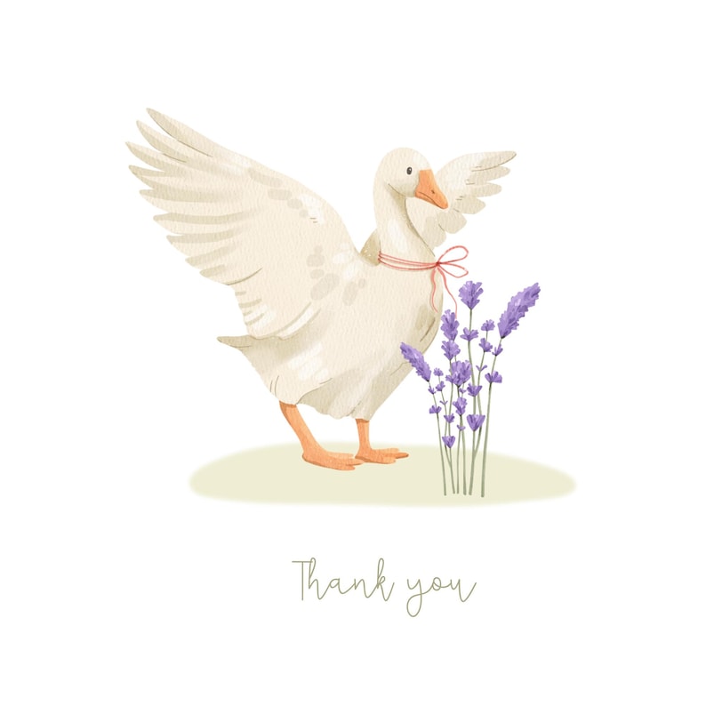 Watercolor Geese Clipart, Farm Animal Illustrations With Bows (PNG ...