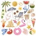 Summer Beach Clipart: Tropical Cocktails, Sandcastle, Pool Party (PNG ...