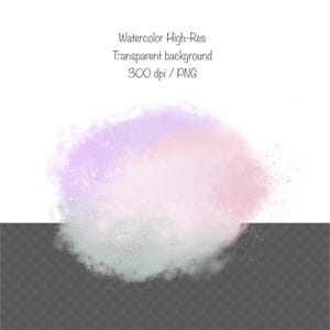 Pastel Watercolor Splashes Clipart: Hand-painted Texture Overlays (PNG ...