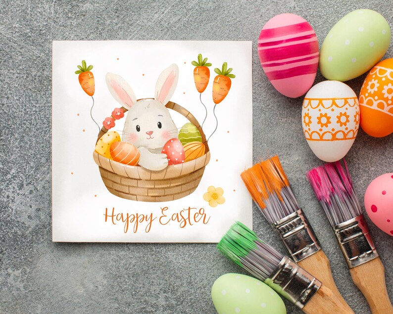 Watercolor Easter Bunny Clipart – Spring Animals, Eggs, Carrots ...