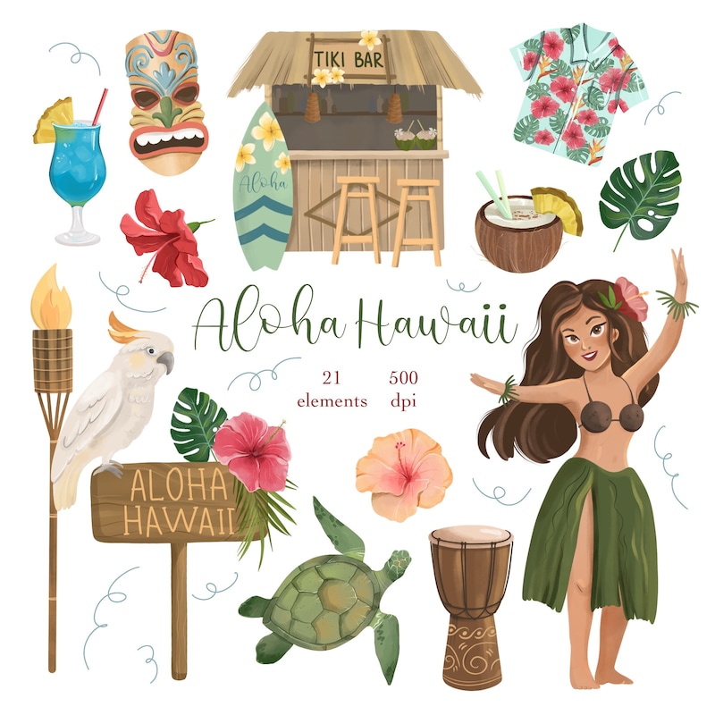 Aloha Clipart - Etsy