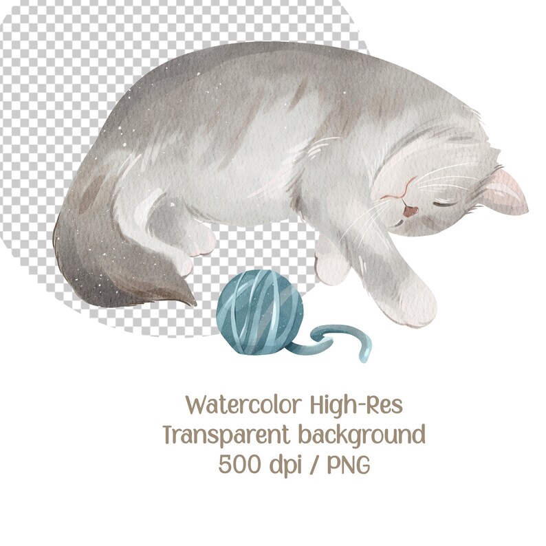 Watercolor Cats Clipart, Funny Cats PNG, Kitty Digital Clipart, Animals ...