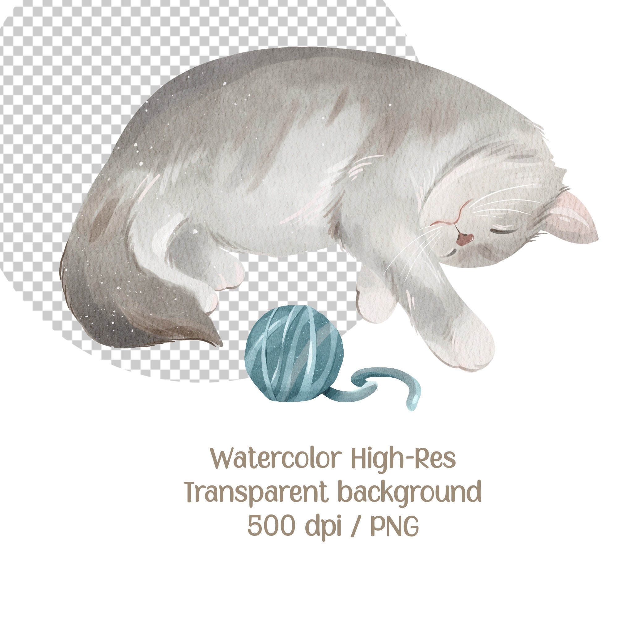 Watercolor Cats Breeds Clipart: Funny Kitty PNG Graphics (digital ...