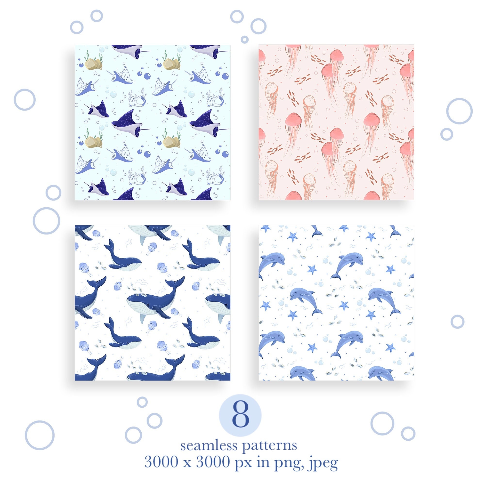 Ocean Sea Life PNG: Marine Animals & Coral Reef (digital Download) - Etsy