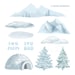 Watercolor Polar Bear Clipart: Arctic Animals PNG Set, North Pole ...