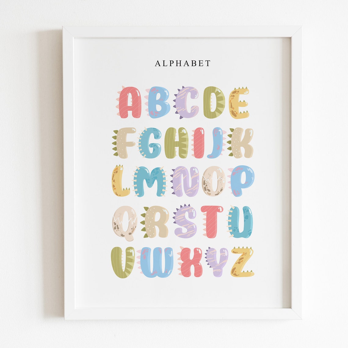 Dinosaur Alphabet and Numbers Printable Clipart,alphabet Poster ...