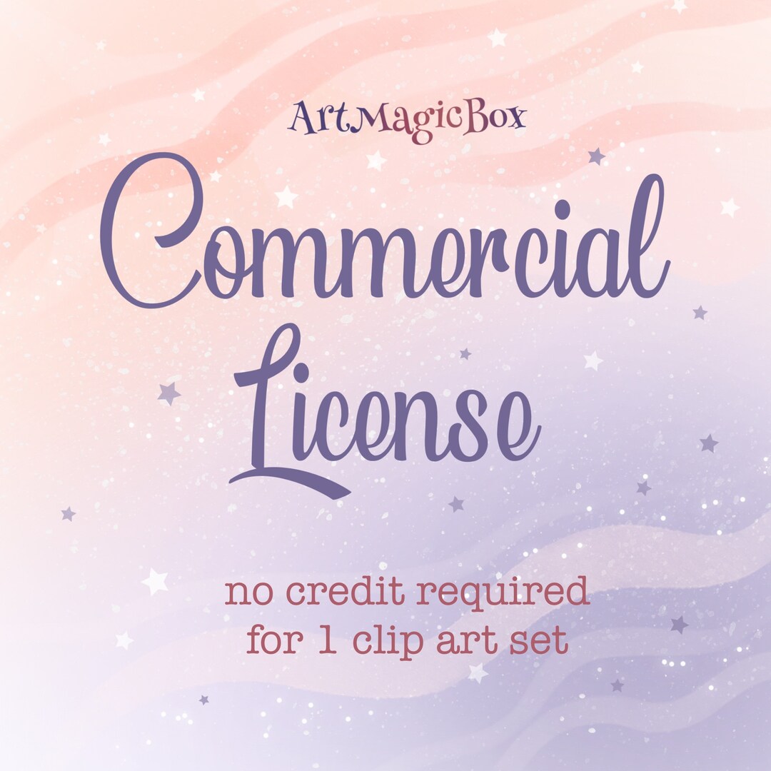 Commercial License, Digital Download Printable Clipart, Single Product ...