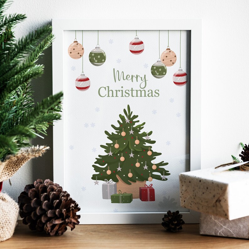 Merry Christmas Clipart Set: Holiday Graphics, Christmas Tree ...