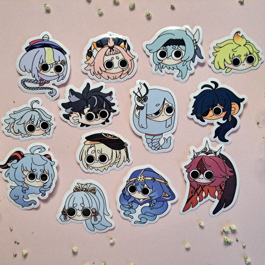 Genshin Impact Cryo Characters Vinyl Stickers - Etsy