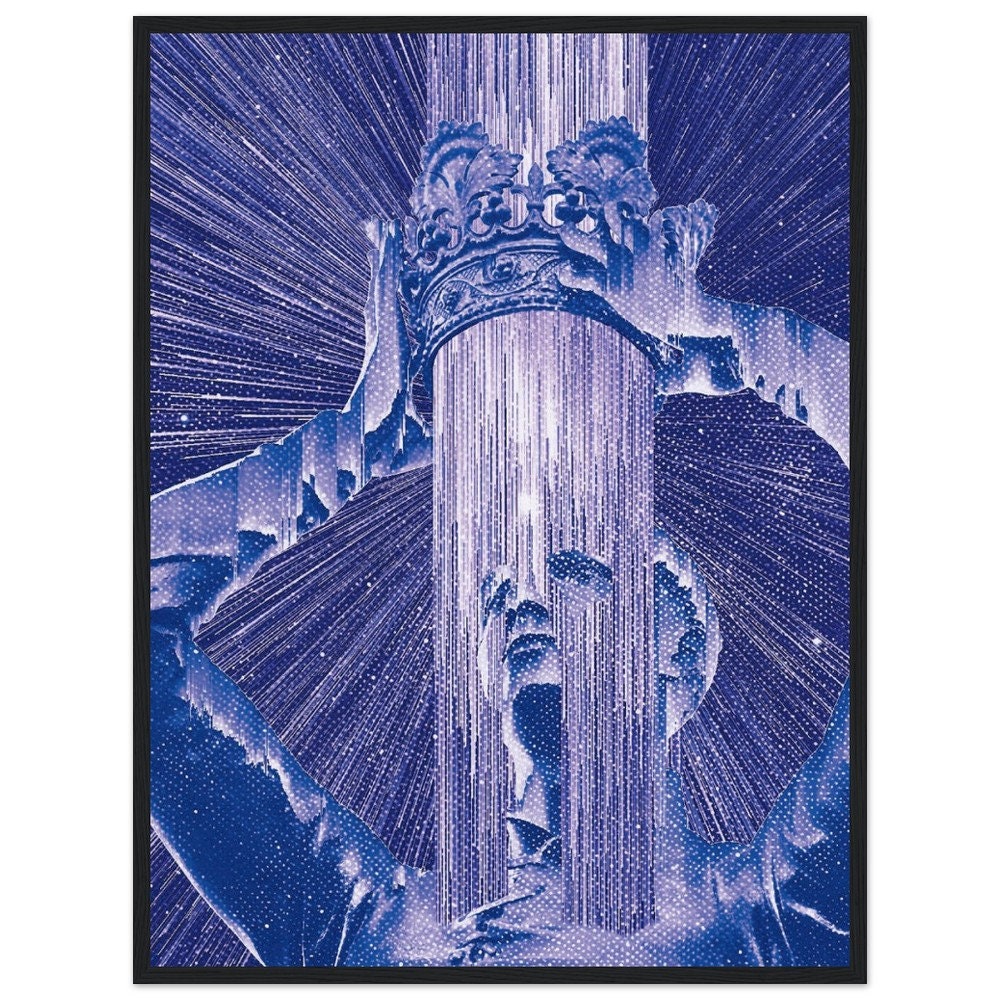 King Crown Trippy Art, Retro Art, 3D Print Wall Art, Abstract Universe ...