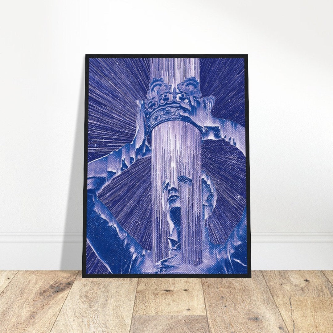 King Crown Trippy Art, Retro Art, 3D Print Wall Art, Abstract Universe ...