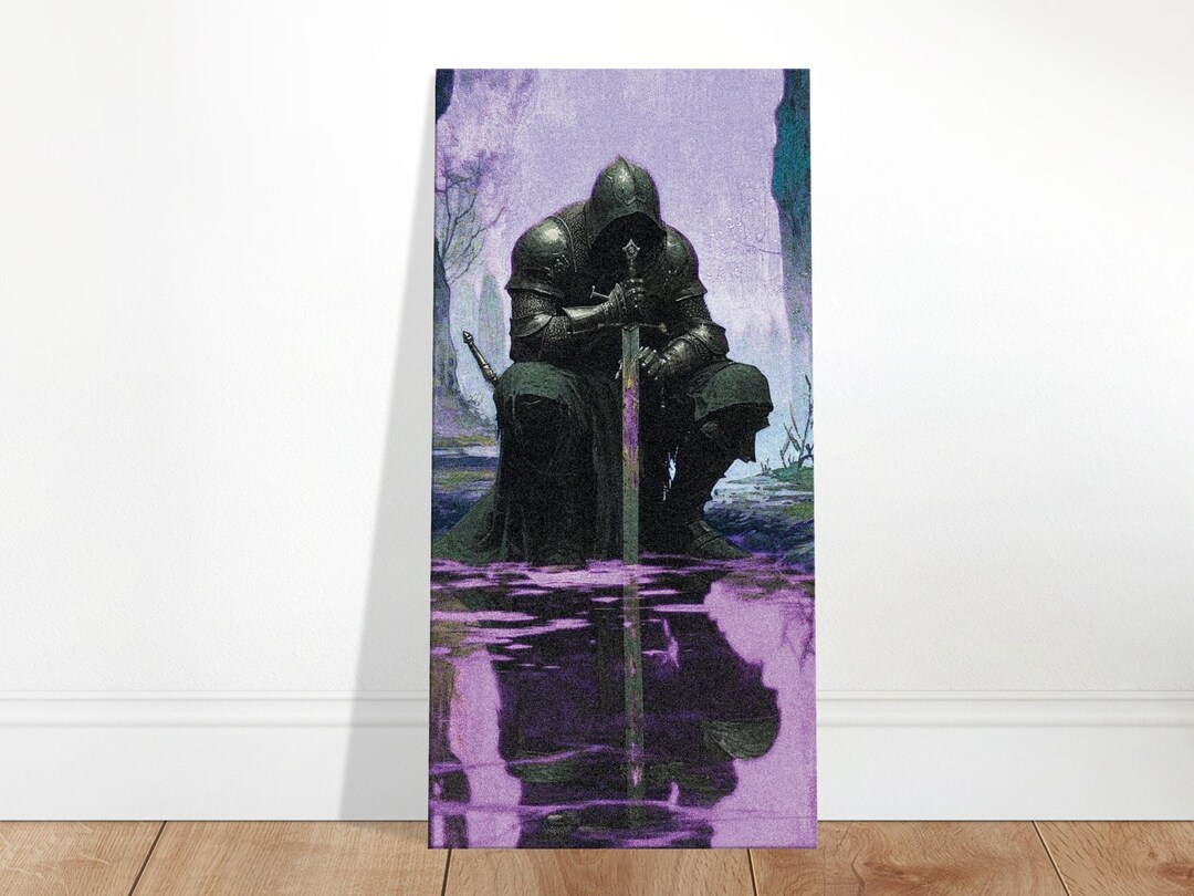 Medieval Knight Artwork, Gloomy Art, Armored Knight Artwork, Canvas ...