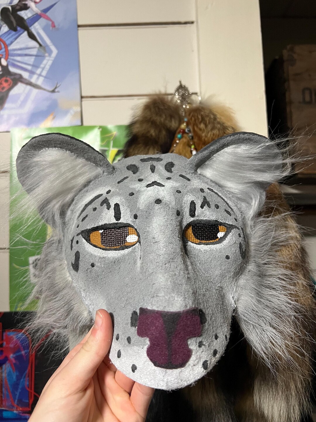 Snow Leopard Mask + Tail - Etsy