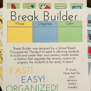 Break Builder A Sensory Break Visual Schedule - Etsy