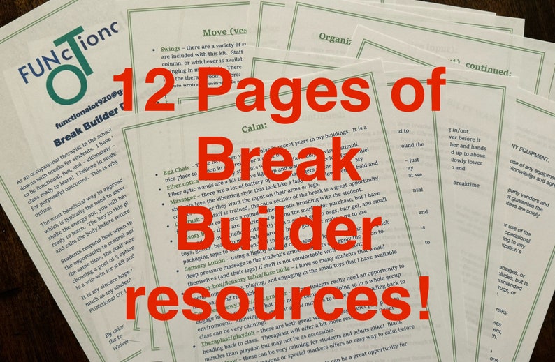 Break Builder A Sensory Break Visual Schedule - Etsy