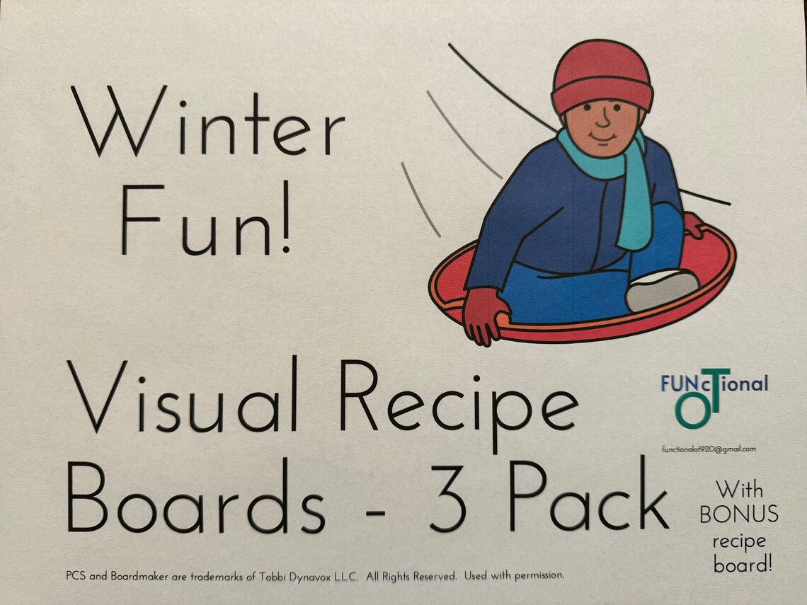 Winter Fun Visual Picture Recipe Bundle 3 Pack With BONUS Recipe - Etsy