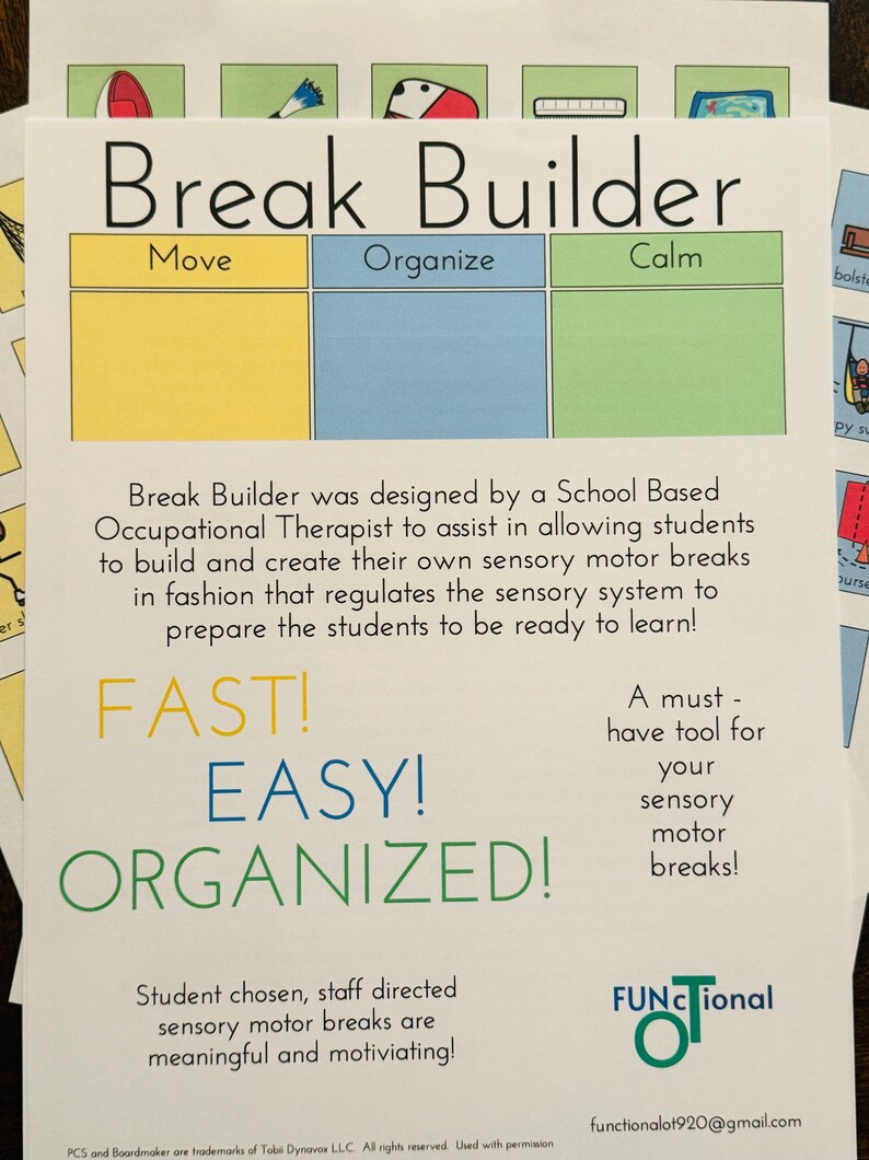 Break Builder A Sensory Break Visual Schedule - Etsy
