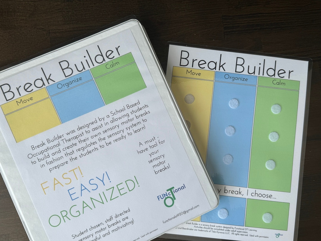 Break Builder A Sensory Break Tool hard Copy Binder - Etsy