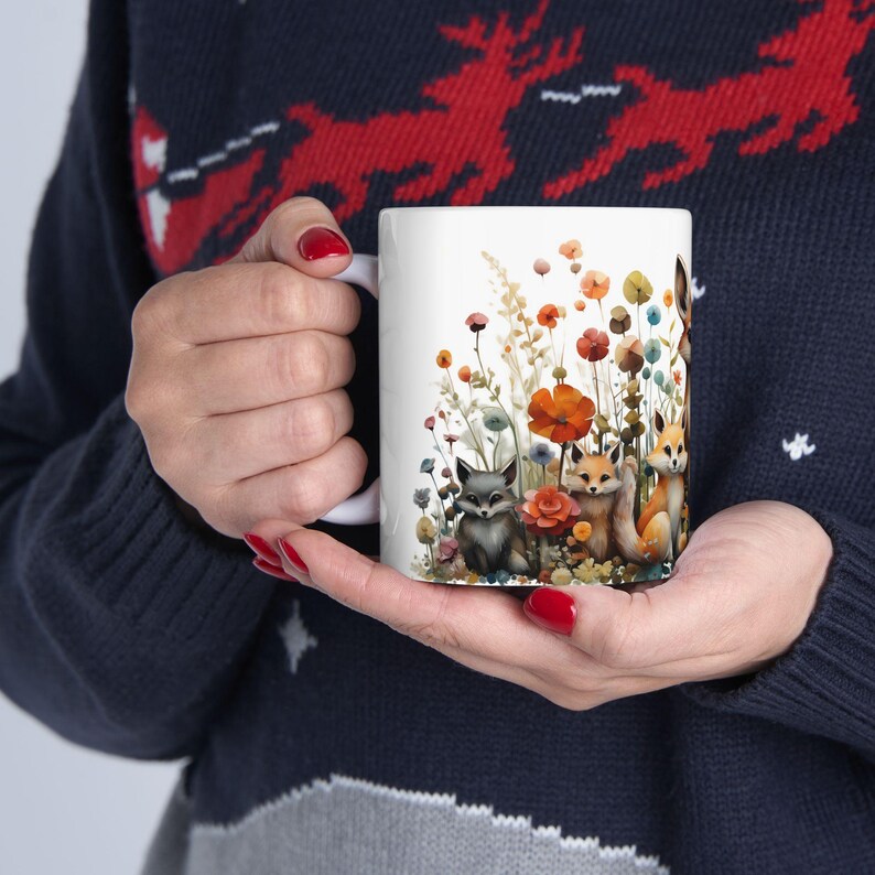 Cute Fox Coffee Mug, Fox Lover Gift, Wildlife Tea Cup, Animal Themed ...