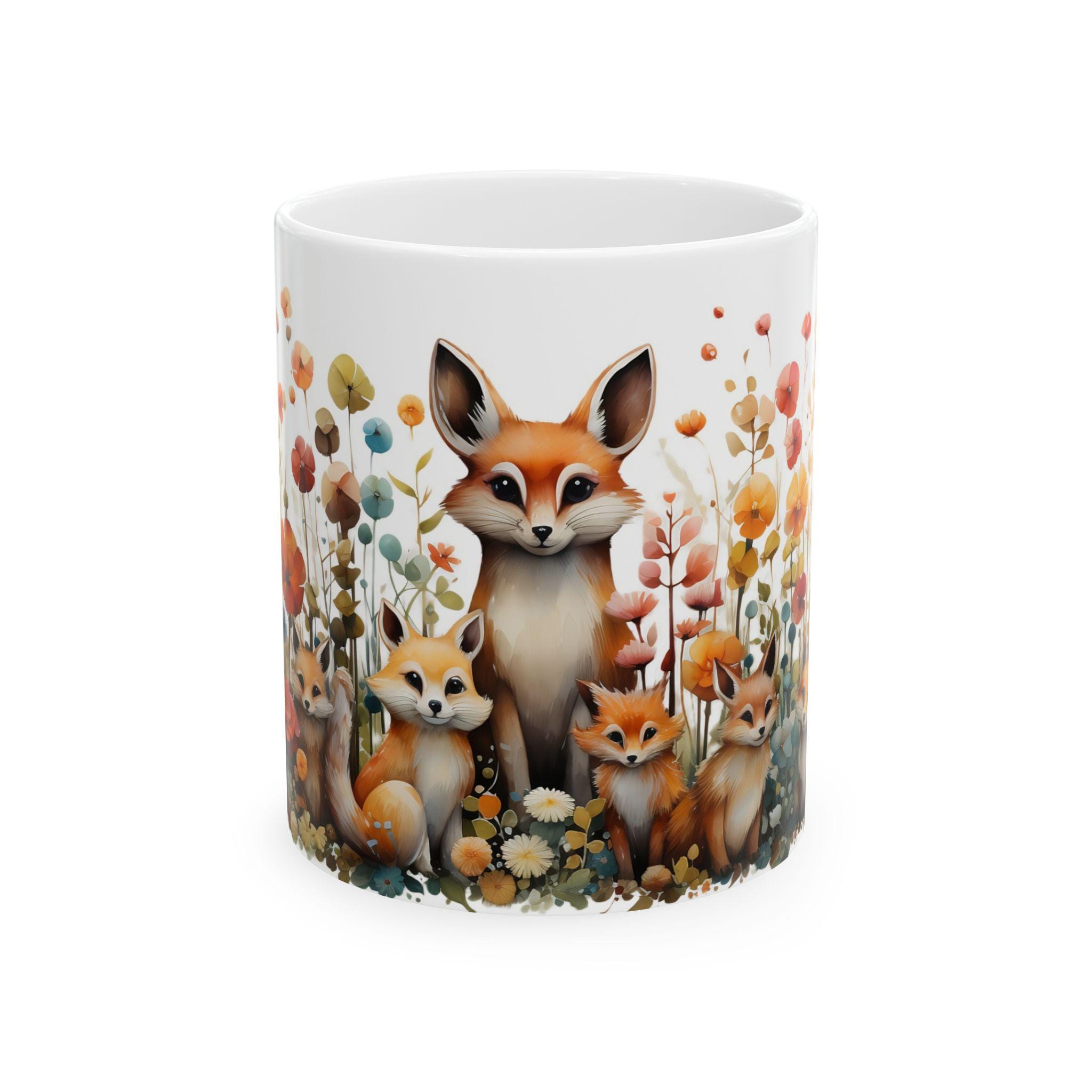 Cute Fox Coffee Mug, Fox Lover Gift, Wildlife Tea Cup, Animal Themed ...