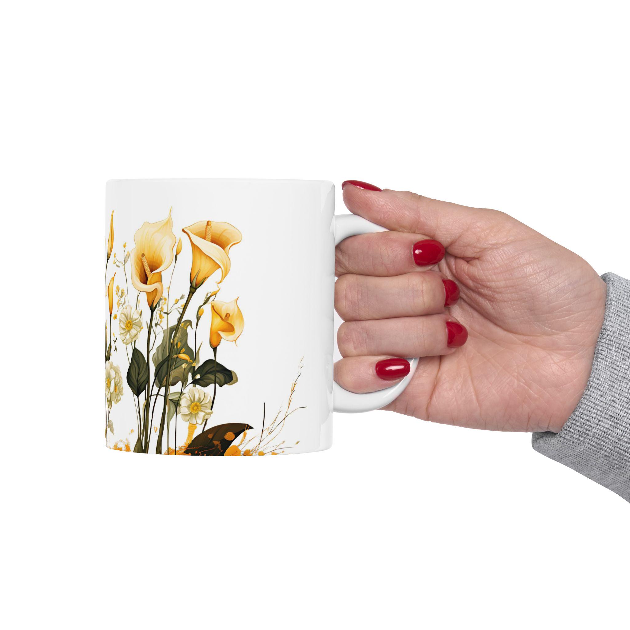Calla Lily Mug: Watercolor Floral Art Coffee Cup - Etsy