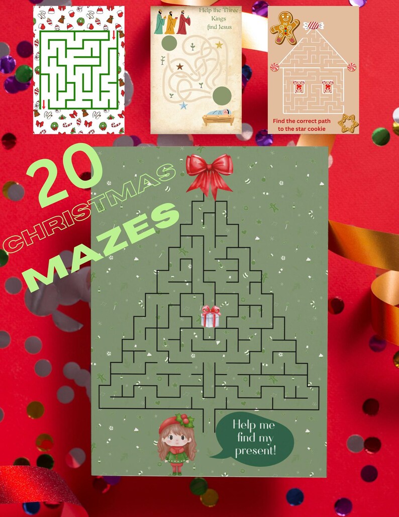 Christmas Mazes for Kids - Etsy