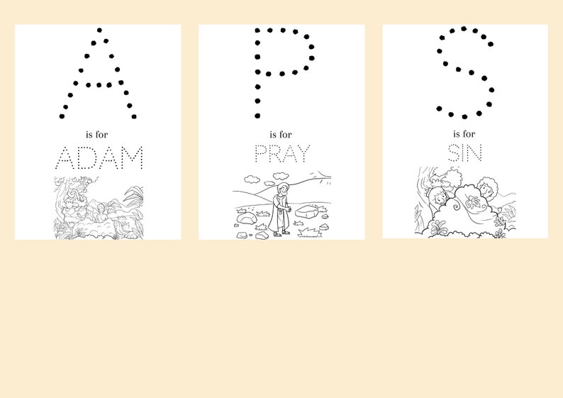 Bible Alphabet Tracing Coloring Sheet - Etsy